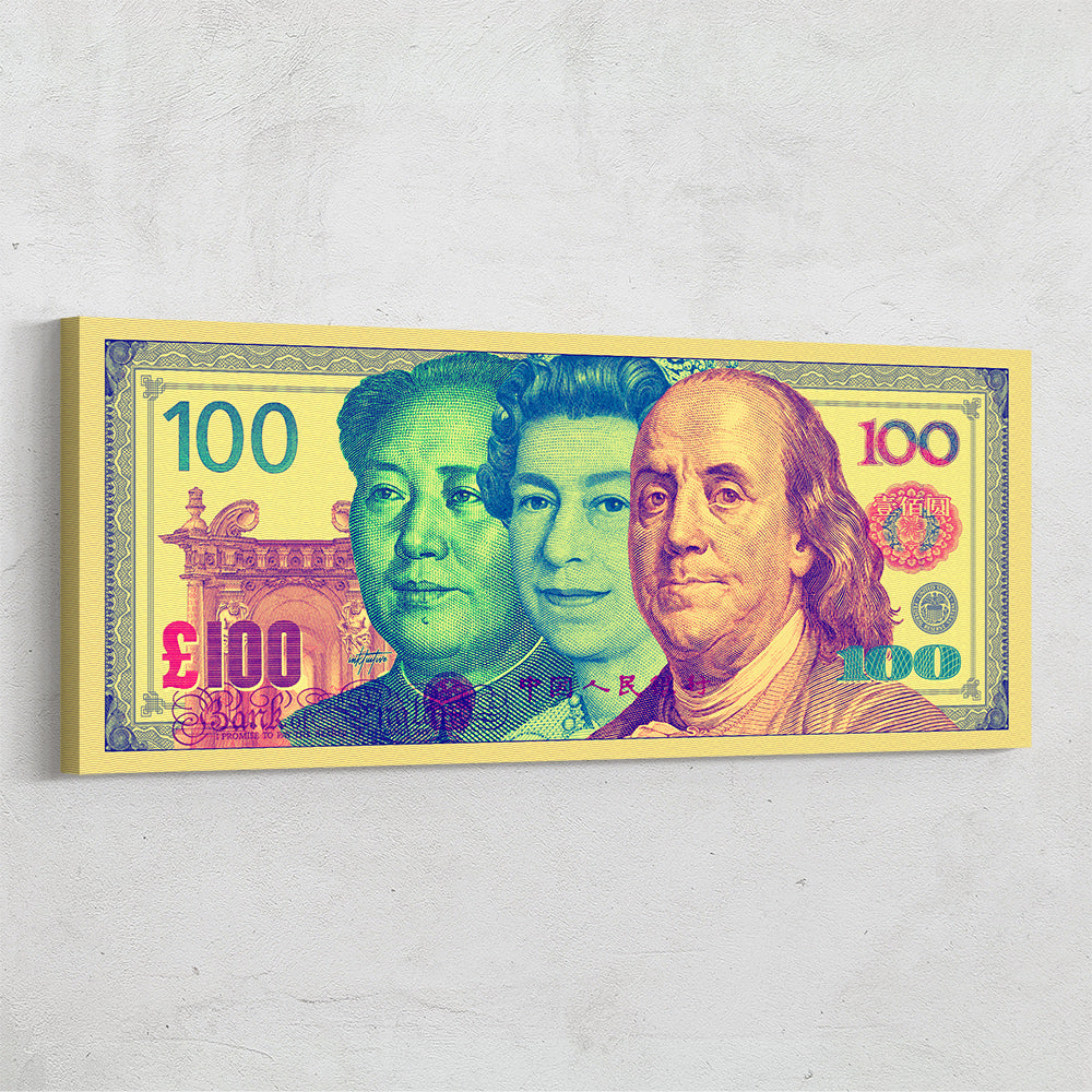 Currency Mashup: inspirational canvas art for global freedom – Inktuitive