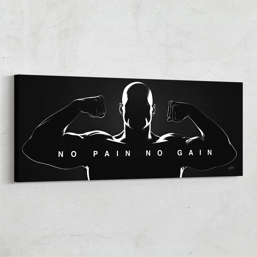 No Pain No Gain Gym Canvas Art – Inktuitive