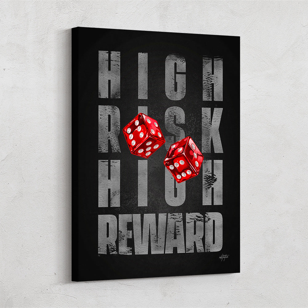 High Risk High Reward: Red Dice Inspirational Canvas Art – Inktuitive