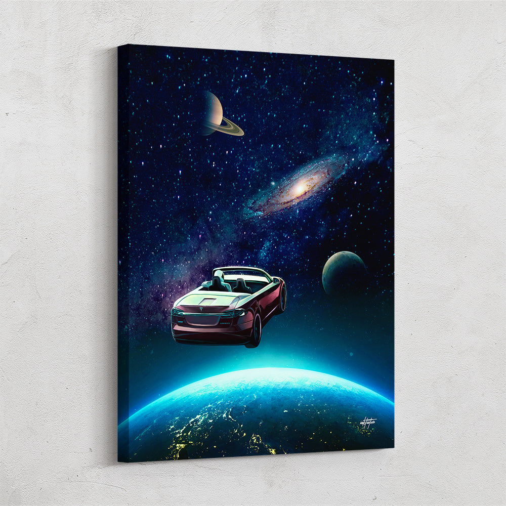 Space Roadster: Starman Inspirational Canvas Art – Inktuitive